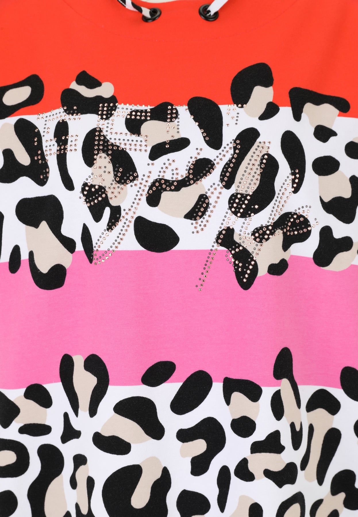 Animal Print Round Neck Jumper with Diamond Embellishment – La Creme ...